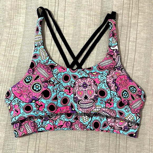 Intimates & Sleepwear | Sugar Skull Padded Sports Bra Size Medium ...
